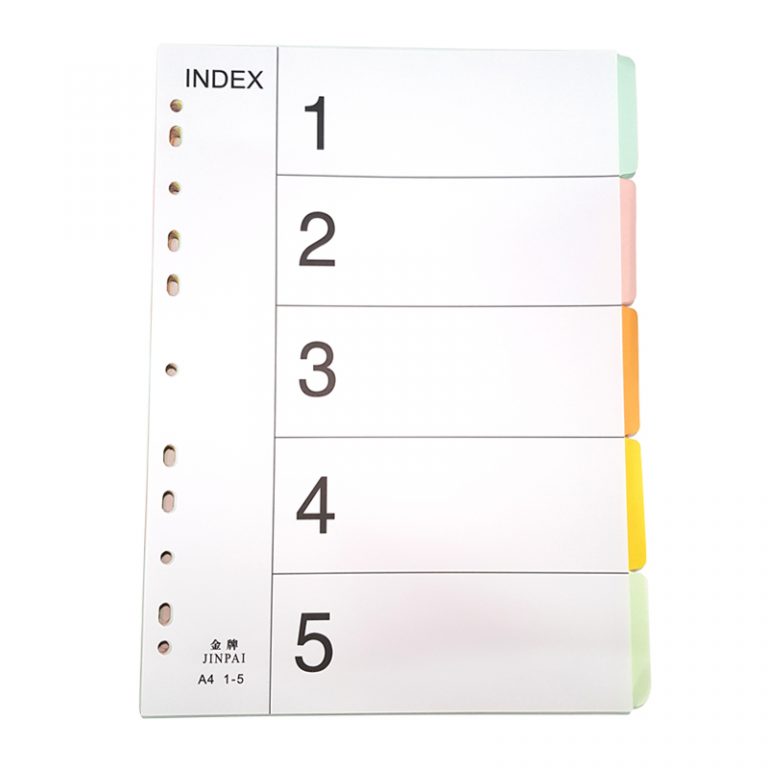 A4 5 Part Colour Index Paper Divider 10 Sets – VIP Educational Supplies ...