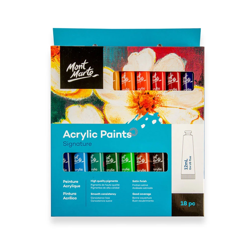Mont Marte AcrylicPaint 18 Colour12ml – VIP Educational Supplies Pte Ltd